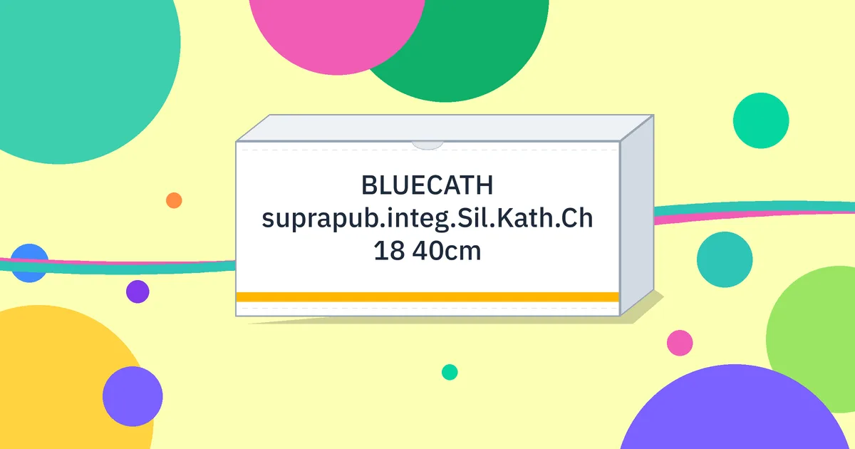 Symbolbild: Packung mit der Aufschrift BLUECATH suprapub.integ.Sil.Kath.Ch 18 40cm (PZN 11851089) – Verfügbarkeit und Bezug in Apotheken in Frankfurt am Main
