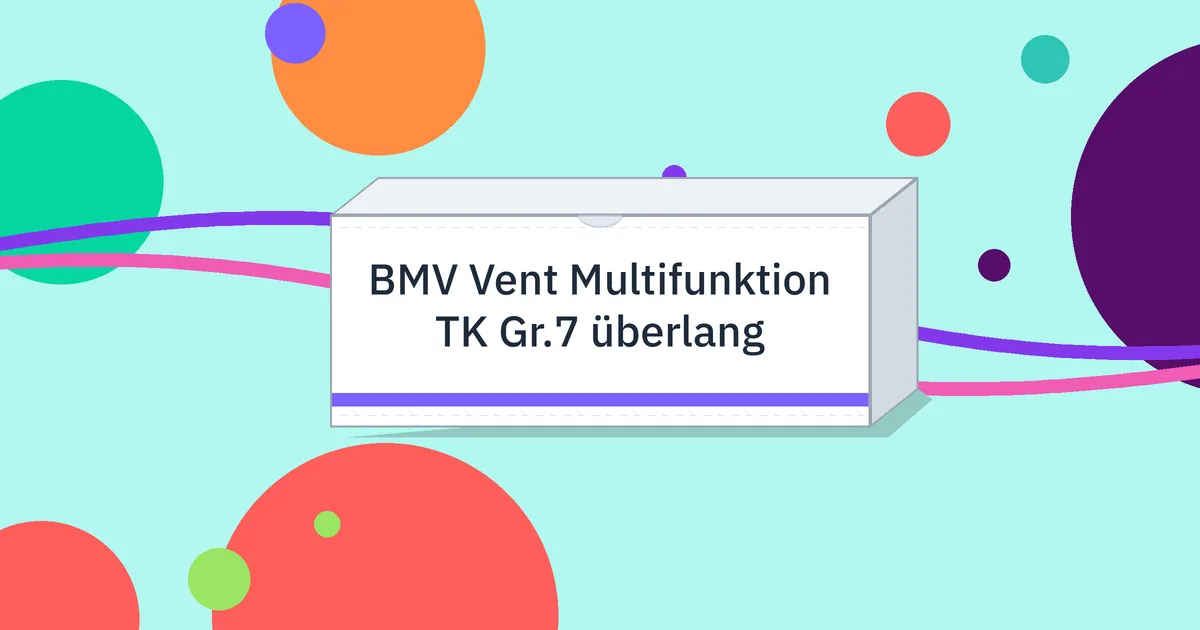 Symbolbild: Packung mit der Aufschrift BMV Vent Multifunktion TK Gr.7 überlang (PZN 18384886) – Verfügbarkeit und Bezug in Apotheken in Frankfurt am Main