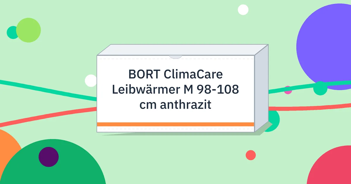 Symbolbild: Packung mit der Aufschrift BORT ClimaCare Leibwärmer M 98-108 cm anthrazit (PZN 18094987) – Verfügbarkeit und Bezug in Apotheken in Frankfurt am Main
