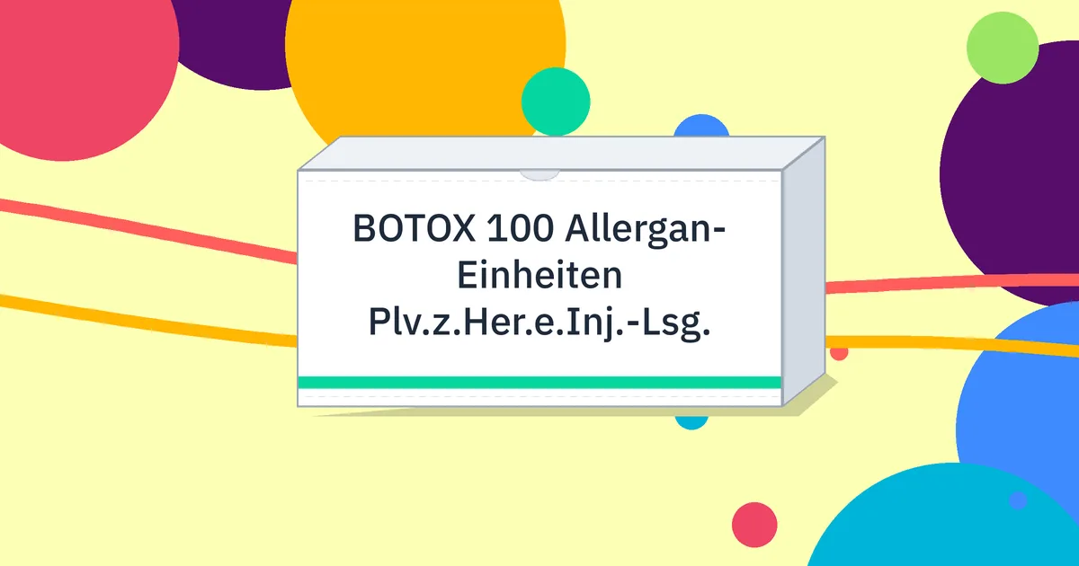 Symbolbild: Packung mit der Aufschrift BOTOX 100 Allergan-Einheiten Plv.z.Her.e.Inj.-Lsg. (PZN 17668819) – Verfügbarkeit und Bezug in Apotheken in Frankfurt am Main