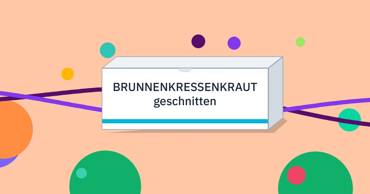 Symbolbild: Packung mit der Aufschrift BRUNNENKRESSENKRAUT geschnitten (PZN 14031286) – Verfügbarkeit und Bezug in Apotheken in Frankfurt am Main
