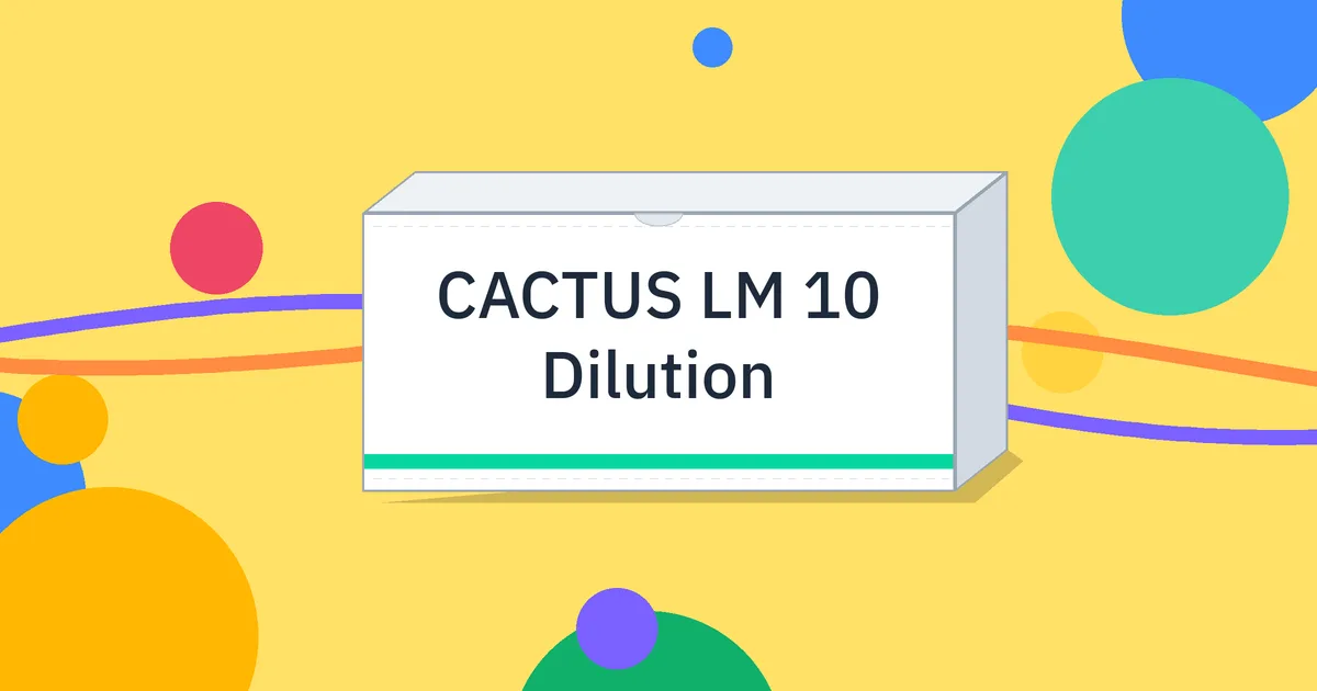 Symbolbild: Packung mit der Aufschrift CACTUS LM 10 Dilution (PZN 12797392) – Verfügbarkeit und Bezug in Apotheken in Frankfurt am Main