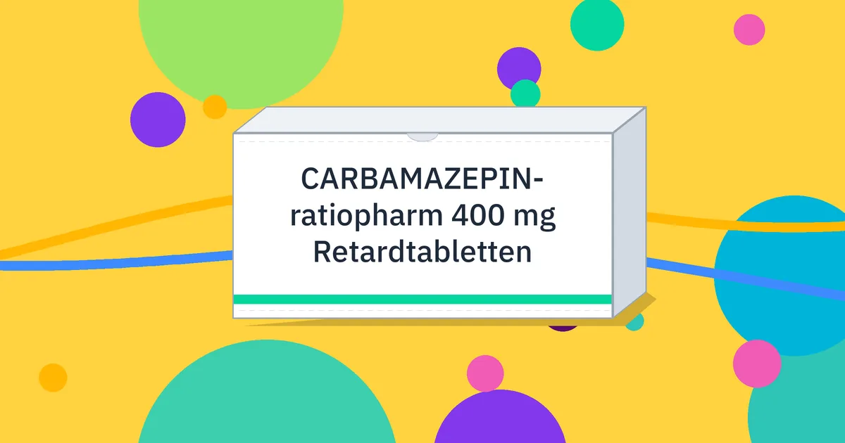 Symbolbild: Packung mit der Aufschrift CARBAMAZEPIN-ratiopharm 400 mg Retardtabletten (PZN 03659828) – Verfügbarkeit und Bezug in Apotheken in Frankfurt am Main