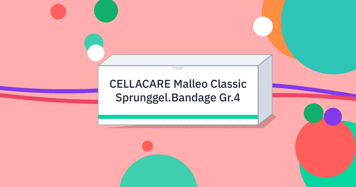 Symbolbild: Packung mit der Aufschrift CELLACARE Malleo Classic Sprunggel.Bandage Gr.4 (PZN 20549952) – Verfügbarkeit und Bezug in Apotheken in Frankfurt am Main