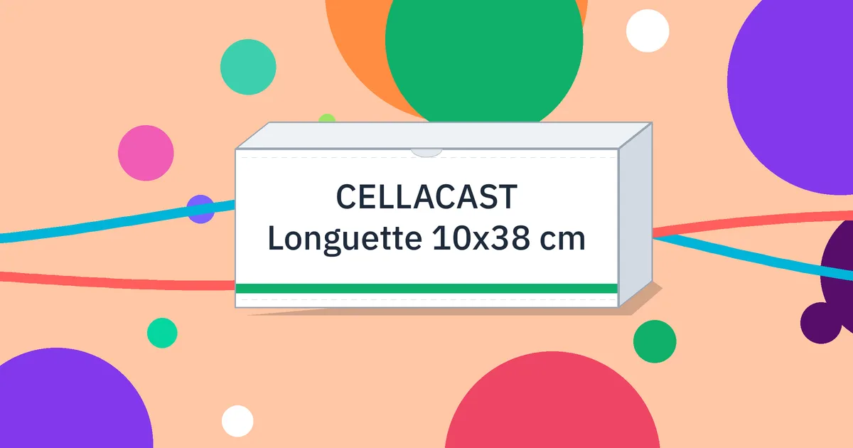 Symbolbild: Packung mit der Aufschrift CELLACAST Longuette 10x38 cm (PZN 14054933) – Verfügbarkeit und Bezug in Apotheken in Frankfurt am Main