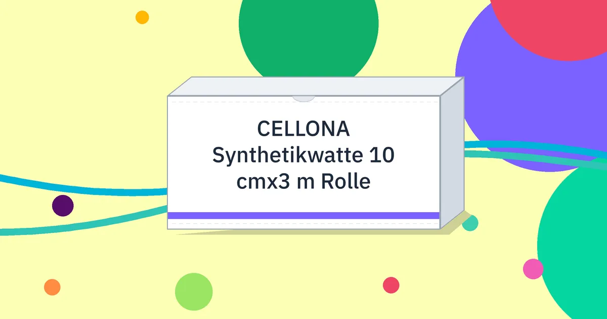 Symbolbild: Packung mit der Aufschrift CELLONA Synthetikwatte 10 cmx3 m Rolle (PZN 16236029) – Verfügbarkeit und Bezug in Apotheken in Frankfurt am Main