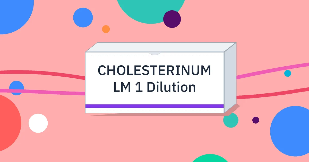 Symbolbild: Packung mit der Aufschrift CHOLESTERINUM LM 1 Dilution (PZN 12817232) – Verfügbarkeit und Bezug in Apotheken in Frankfurt am Main