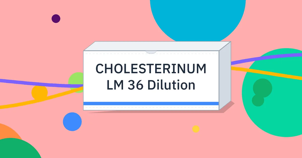 Symbolbild: Packung mit der Aufschrift CHOLESTERINUM LM 36 Dilution (PZN 12817551) – Verfügbarkeit und Bezug in Apotheken in Frankfurt am Main
