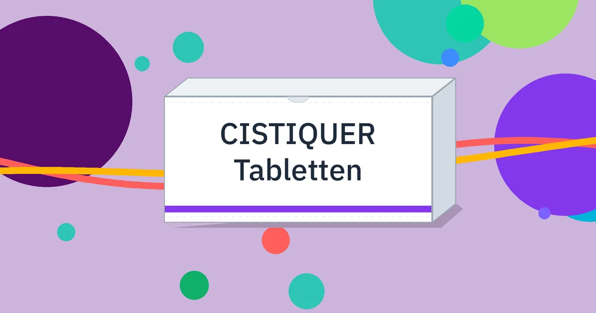 Symbolbild: Packung mit der Aufschrift CISTIQUER Tabletten (PZN 19441652) – Verfügbarkeit und Bezug in Apotheken in Frankfurt am Main