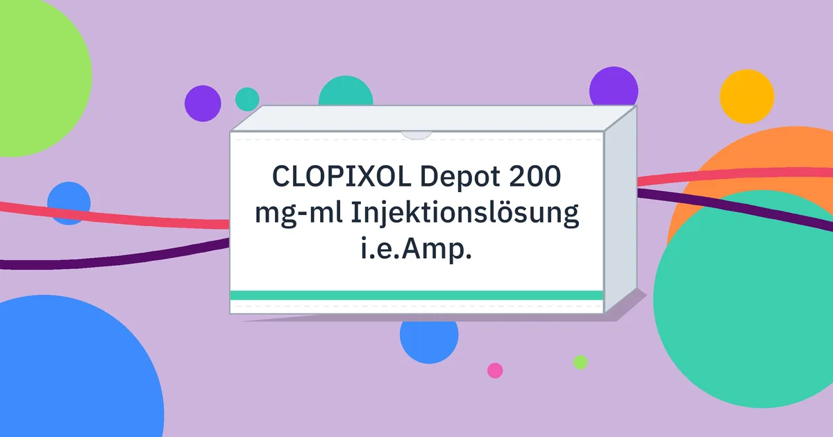 Symbolbild: Packung mit der Aufschrift CLOPIXOL Depot 200 mg-ml Injektionslösung i.e.Amp. (PZN 02752566) – Verfügbarkeit und Bezug in Apotheken in Frankfurt am Main