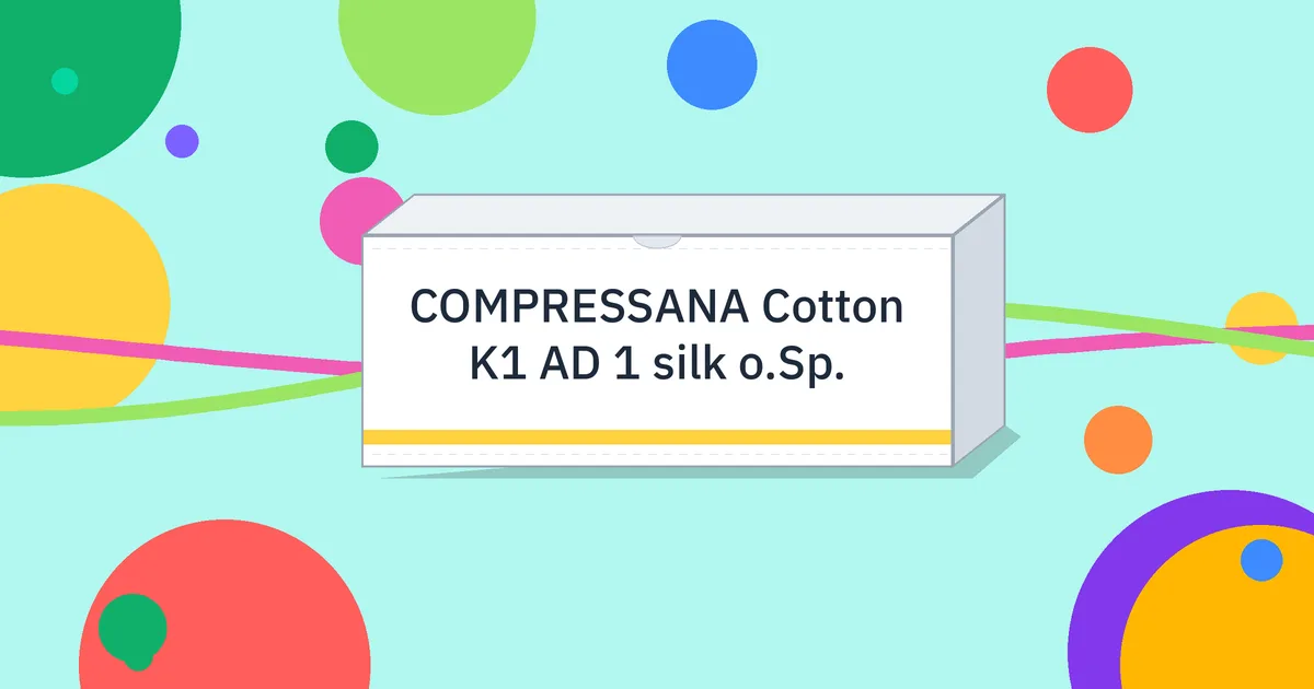 Symbolbild: Packung mit der Aufschrift COMPRESSANA Cotton K1 AD 1 silk o.Sp. (PZN 10215374) – Verfügbarkeit und Bezug in Apotheken in Frankfurt am Main