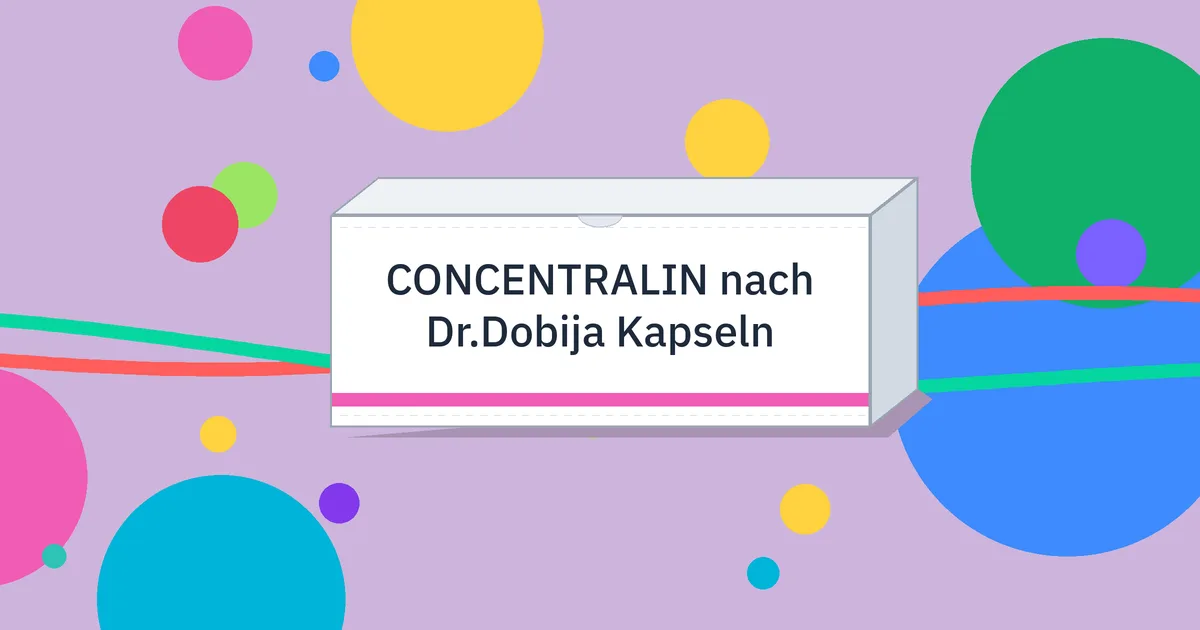 Symbolbild: Packung mit der Aufschrift CONCENTRALIN nach Dr.Dobija Kapseln (PZN 19490840) – Verfügbarkeit und Bezug in Apotheken in Frankfurt am Main