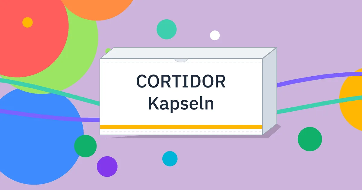 Symbolbild: Packung mit der Aufschrift CORTIDOR Kapseln (PZN 18502245) – Verfügbarkeit und Bezug in Apotheken in Frankfurt am Main