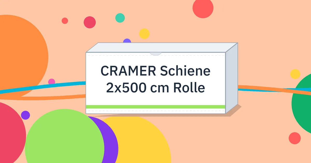 Symbolbild: Packung mit der Aufschrift CRAMER Schiene 2x500 cm Rolle (PZN 07004225) – Verfügbarkeit und Bezug in Apotheken in Frankfurt am Main