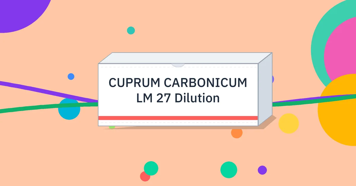 Symbolbild: Packung mit der Aufschrift CUPRUM CARBONICUM LM 27 Dilution (PZN 17853497) – Verfügbarkeit und Bezug in Apotheken in Frankfurt am Main