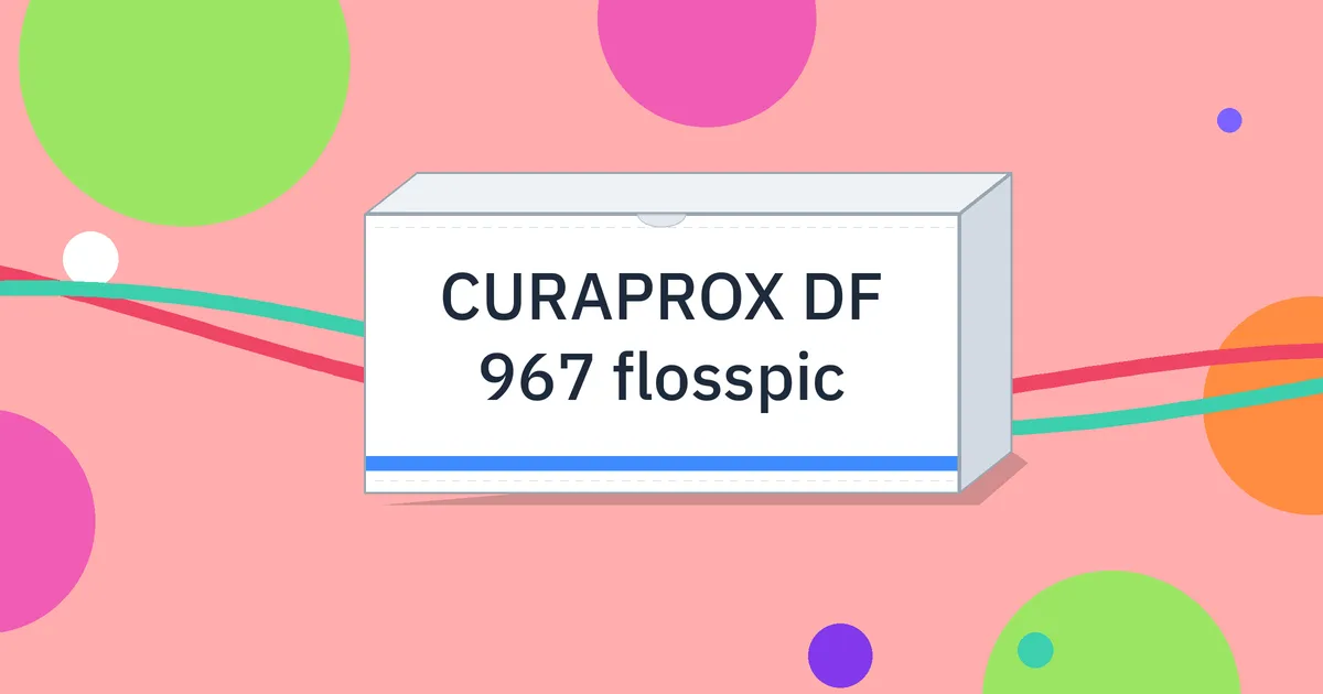 Symbolbild: Packung mit der Aufschrift CURAPROX DF 967 flosspic (PZN 08715218) – Verfügbarkeit und Bezug in Apotheken in Frankfurt am Main