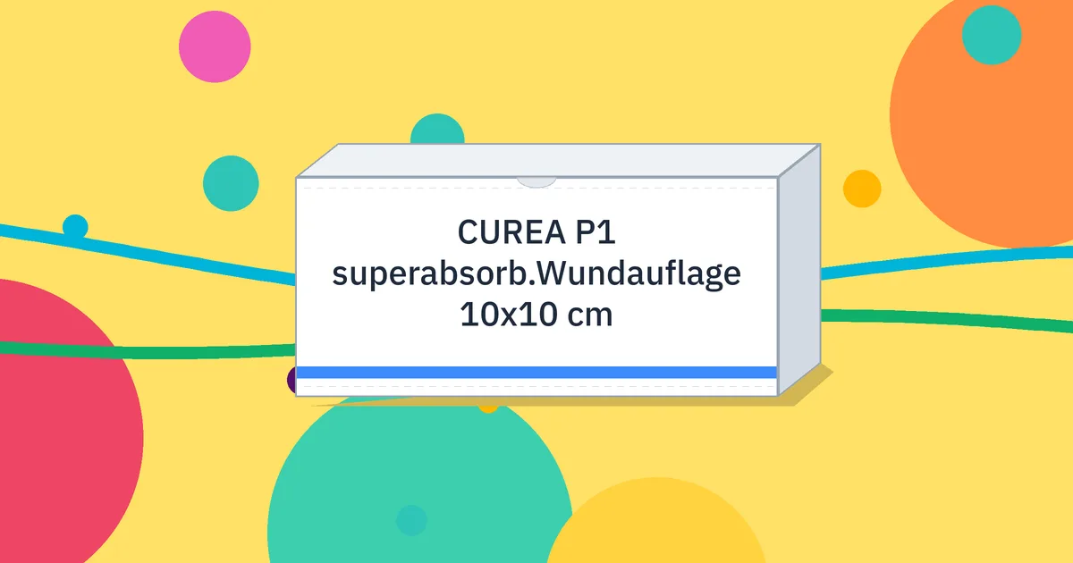 Symbolbild: Packung mit der Aufschrift CUREA P1 superabsorb.Wundauflage 10x10 cm (PZN 04122591) – Verfügbarkeit und Bezug in Apotheken in Frankfurt am Main