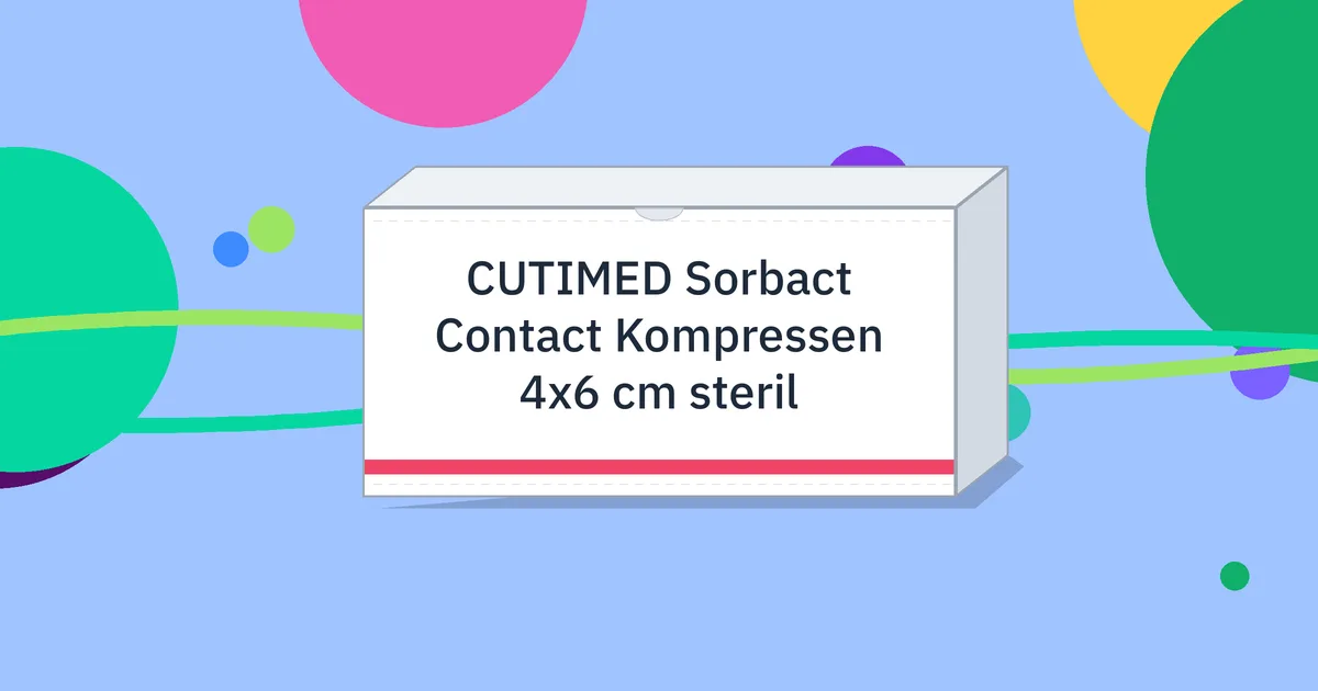 Symbolbild: Packung mit der Aufschrift CUTIMED Sorbact Contact Kompressen 4x6 cm steril (PZN 20848376) – Verfügbarkeit und Bezug in Apotheken in Frankfurt am Main