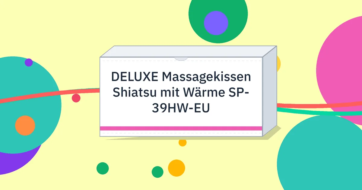 Symbolbild: Packung mit der Aufschrift DELUXE Massagekissen Shiatsu mit Wärme SP-39HW-EU (PZN 09918113) – Verfügbarkeit und Bezug in Apotheken in Frankfurt am Main