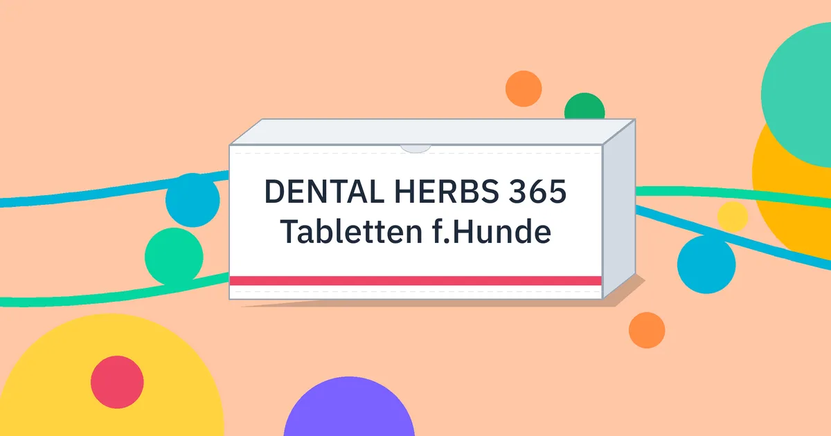 Symbolbild: Packung mit der Aufschrift DENTAL HERBS 365 Tabletten f.Hunde (PZN 15191201) – Verfügbarkeit und Bezug in Apotheken in Frankfurt am Main