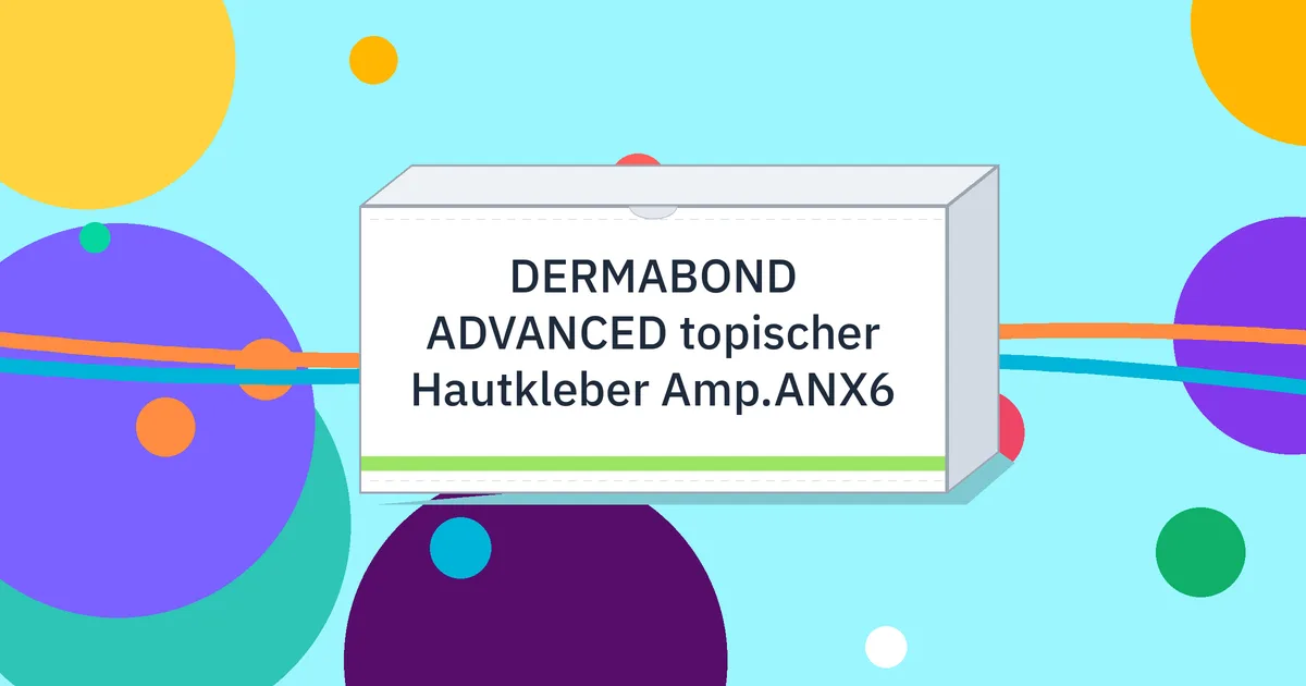 Symbolbild: Packung mit der Aufschrift DERMABOND ADVANCED topischer Hautkleber Amp.ANX6 (PZN 20173369) – Verfügbarkeit und Bezug in Apotheken in Frankfurt am Main