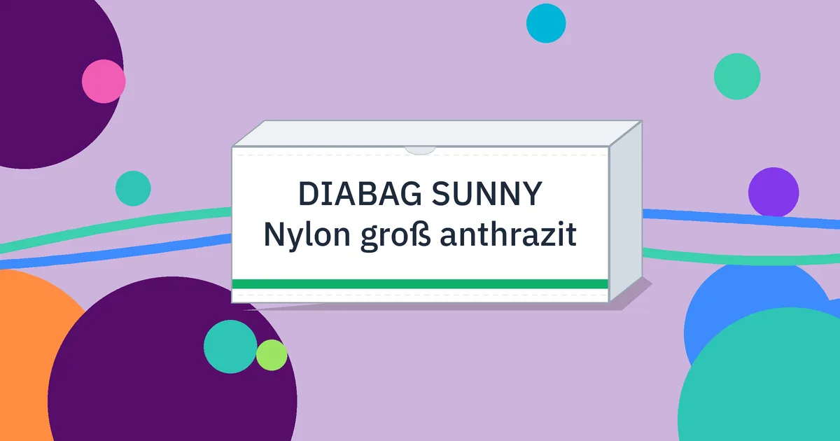 Symbolbild: Packung mit der Aufschrift DIABAG SUNNY Nylon groß anthrazit (PZN 12408781) – Verfügbarkeit und Bezug in Apotheken in Frankfurt am Main