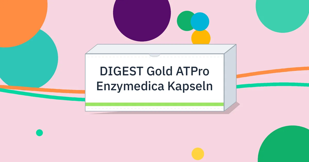 Symbolbild: Packung mit der Aufschrift DIGEST Gold ATPro Enzymedica Kapseln (PZN 16941029) – Verfügbarkeit und Bezug in Apotheken in Frankfurt am Main