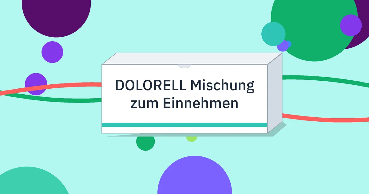 Symbolbild: Packung mit der Aufschrift DOLORELL Mischung zum Einnehmen (PZN 19382694) – Verfügbarkeit und Bezug in Apotheken in Frankfurt am Main