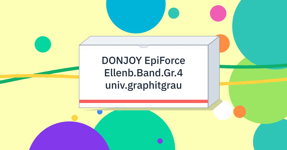 Symbolbild: Packung mit der Aufschrift DONJOY EpiForce Ellenb.Band.Gr.4 univ.graphitgrau (PZN 18668460) – Verfügbarkeit und Bezug in Apotheken in Frankfurt am Main