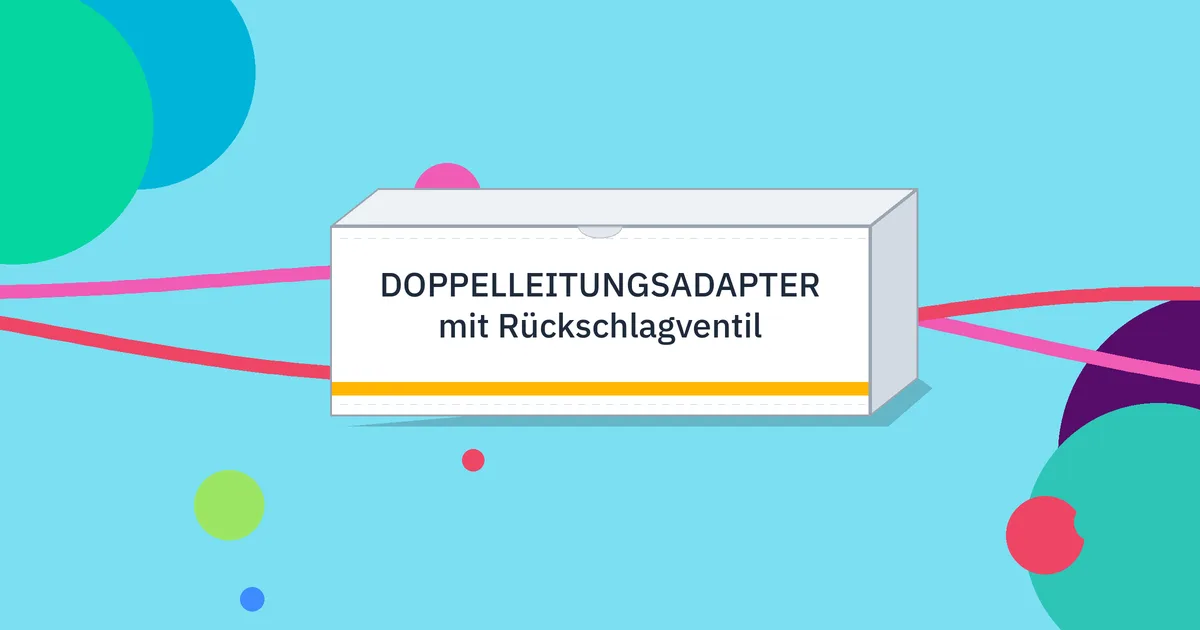 Symbolbild: Packung mit der Aufschrift DOPPELLEITUNGSADAPTER mit Rückschlagventil (PZN 17273021) – Verfügbarkeit und Bezug in Apotheken in Frankfurt am Main