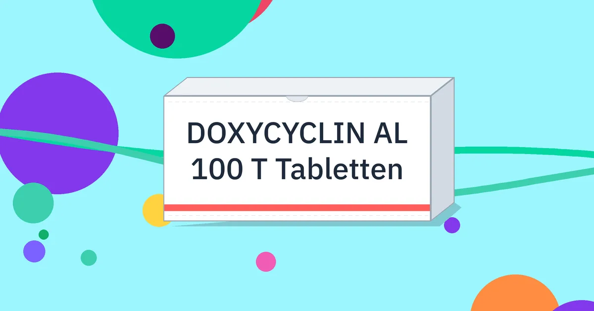 Symbolbild: Packung mit der Aufschrift DOXYCYCLIN AL 100 T Tabletten (PZN 04773383) – Verfügbarkeit und Bezug in Apotheken in Frankfurt am Main