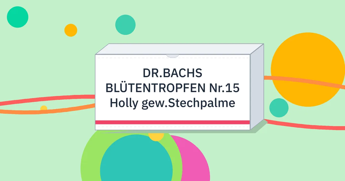 Symbolbild: Packung mit der Aufschrift DR.BACHS BLÜTENTROPFEN Nr.15 Holly gew.Stechpalme (PZN 17193463) – Verfügbarkeit und Bezug in Apotheken in Frankfurt am Main