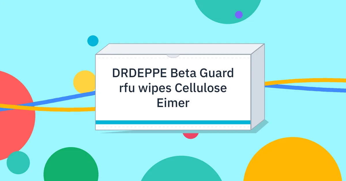 Symbolbild: Packung mit der Aufschrift DRDEPPE Beta Guard rfu wipes Cellulose Eimer (PZN 19691739) – Verfügbarkeit und Bezug in Apotheken in Frankfurt am Main