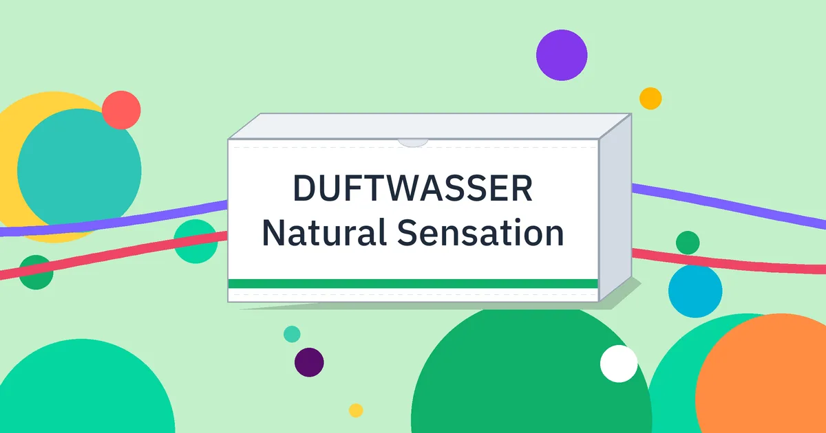 Symbolbild: Packung mit der Aufschrift DUFTWASSER Natural Sensation (PZN 20843806) – Verfügbarkeit und Bezug in Apotheken in Frankfurt am Main