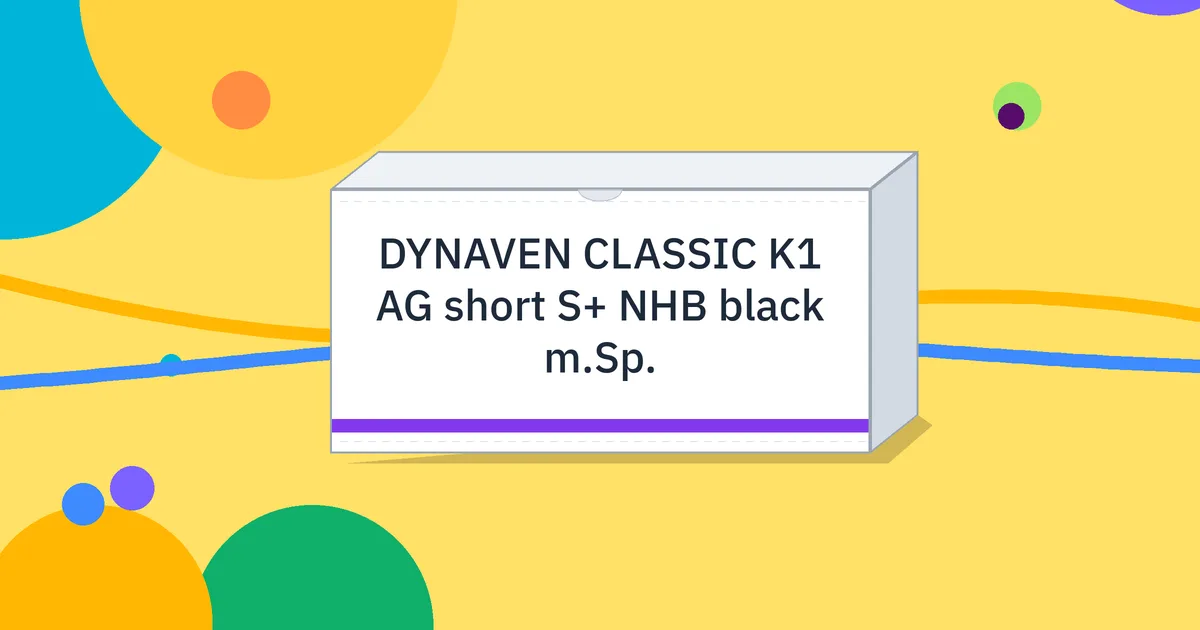 Symbolbild: Packung mit der Aufschrift DYNAVEN CLASSIC K1 AG short S+ NHB black m.Sp. (PZN 18415687) – Verfügbarkeit und Bezug in Apotheken in Frankfurt am Main