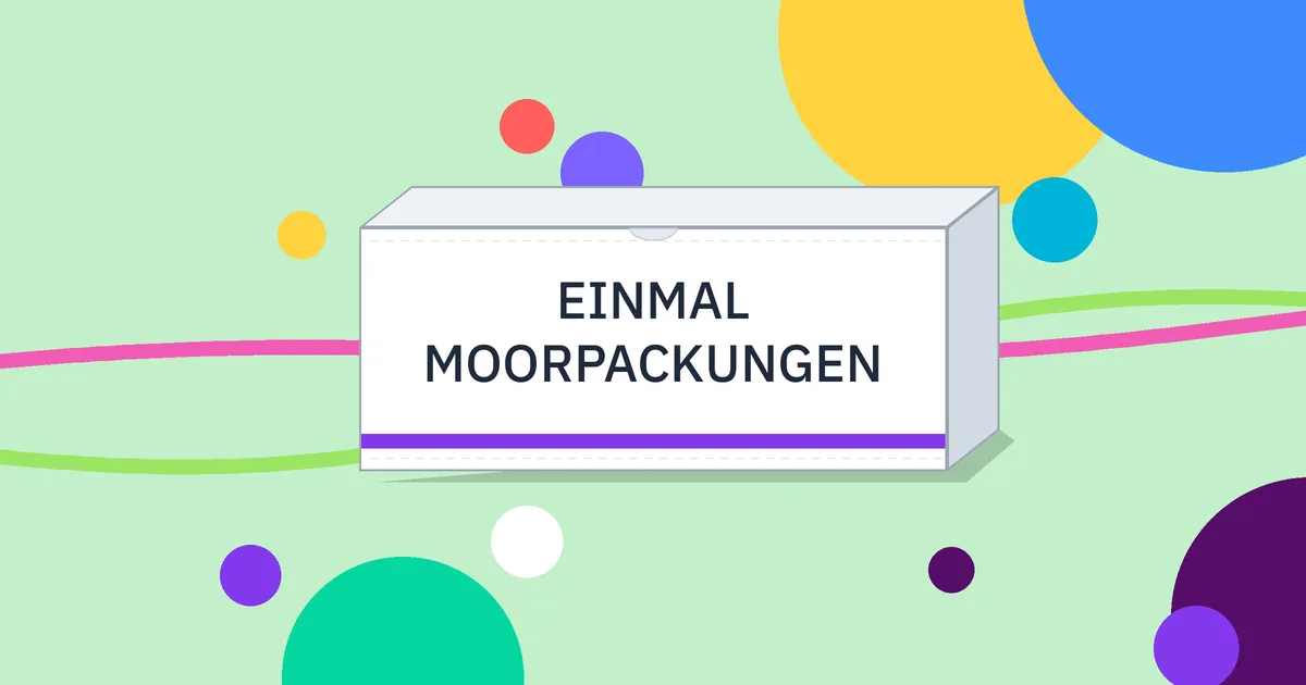 Symbolbild: Packung mit der Aufschrift EINMAL MOORPACKUNGEN (PZN 17435966) – Verfügbarkeit und Bezug in Apotheken in Frankfurt am Main