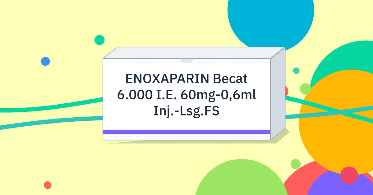 Symbolbild: Packung mit der Aufschrift ENOXAPARIN Becat 6.000 I.E. 60mg-0,6ml Inj.-Lsg.FS (PZN 16833564) – Verfügbarkeit und Bezug in Apotheken in Frankfurt am Main