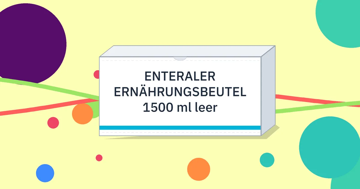 Symbolbild: Packung mit der Aufschrift ENTERALER ERNÄHRUNGSBEUTEL 1500 ml leer (PZN 17273222) – Verfügbarkeit und Bezug in Apotheken in Frankfurt am Main