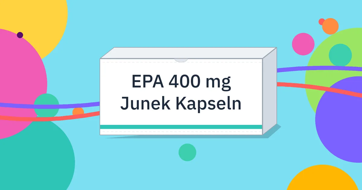 Symbolbild: Packung mit der Aufschrift EPA 400 mg Junek Kapseln (PZN 11189816) – Verfügbarkeit und Bezug in Apotheken in Frankfurt am Main