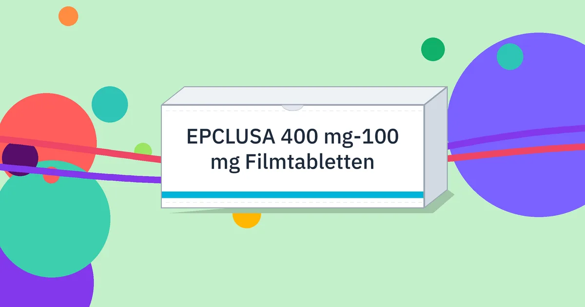 Symbolbild: Packung mit der Aufschrift EPCLUSA 400 mg-100 mg Filmtabletten (PZN 18493606) – Verfügbarkeit und Bezug in Apotheken in Frankfurt am Main