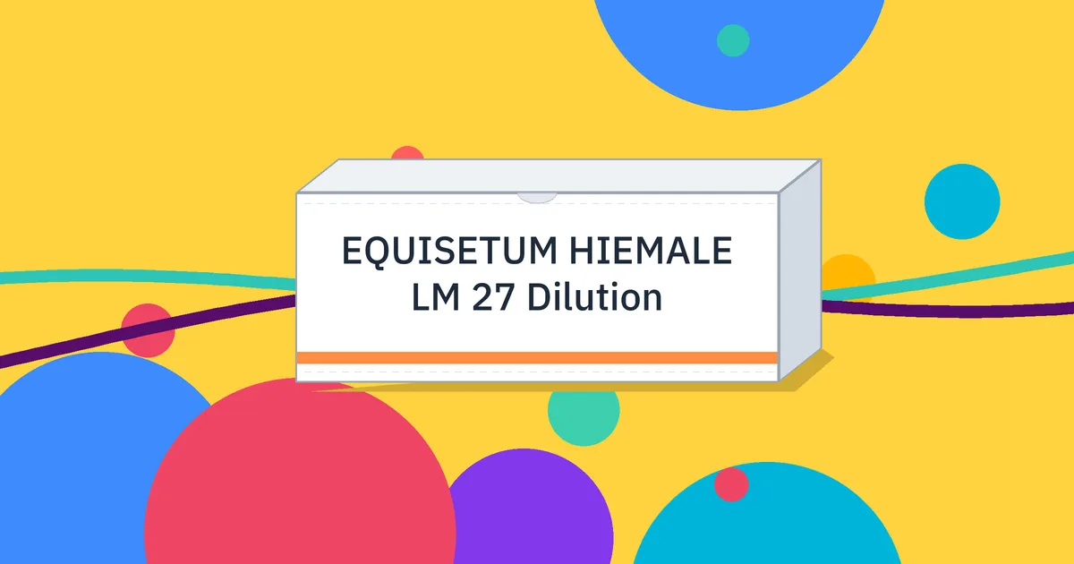 Symbolbild: Packung mit der Aufschrift EQUISETUM HIEMALE LM 27 Dilution (PZN 13473639) – Verfügbarkeit und Bezug in Apotheken in Frankfurt am Main