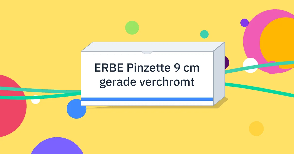 Symbolbild: Packung mit der Aufschrift ERBE Pinzette 9 cm gerade verchromt (PZN 20052967) – Verfügbarkeit und Bezug in Apotheken in Frankfurt am Main