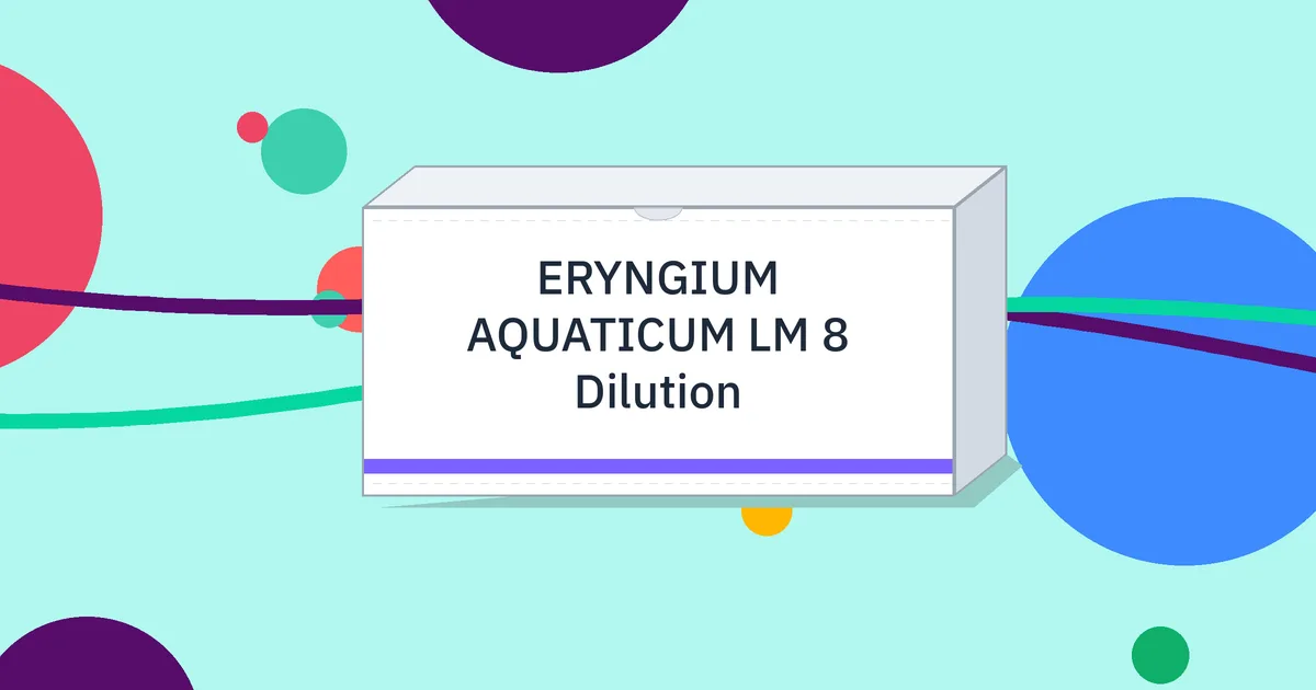 Symbolbild: Packung mit der Aufschrift ERYNGIUM AQUATICUM LM 8 Dilution (PZN 13478536) – Verfügbarkeit und Bezug in Apotheken in Frankfurt am Main