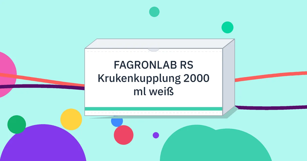Symbolbild: Packung mit der Aufschrift FAGRONLAB RS Krukenkupplung 2000 ml weiß (PZN 20912602) – Verfügbarkeit und Bezug in Apotheken in Frankfurt am Main