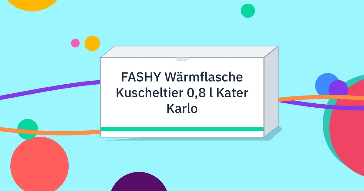 Symbolbild: Packung mit der Aufschrift FASHY Wärmflasche Kuscheltier 0,8 l Kater Karlo (PZN 15572920) – Verfügbarkeit und Bezug in Apotheken in Frankfurt am Main