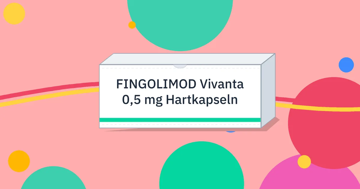 Symbolbild: Packung mit der Aufschrift FINGOLIMOD Vivanta 0,5 mg Hartkapseln (PZN 18159907) – Verfügbarkeit und Bezug in Apotheken in Frankfurt am Main