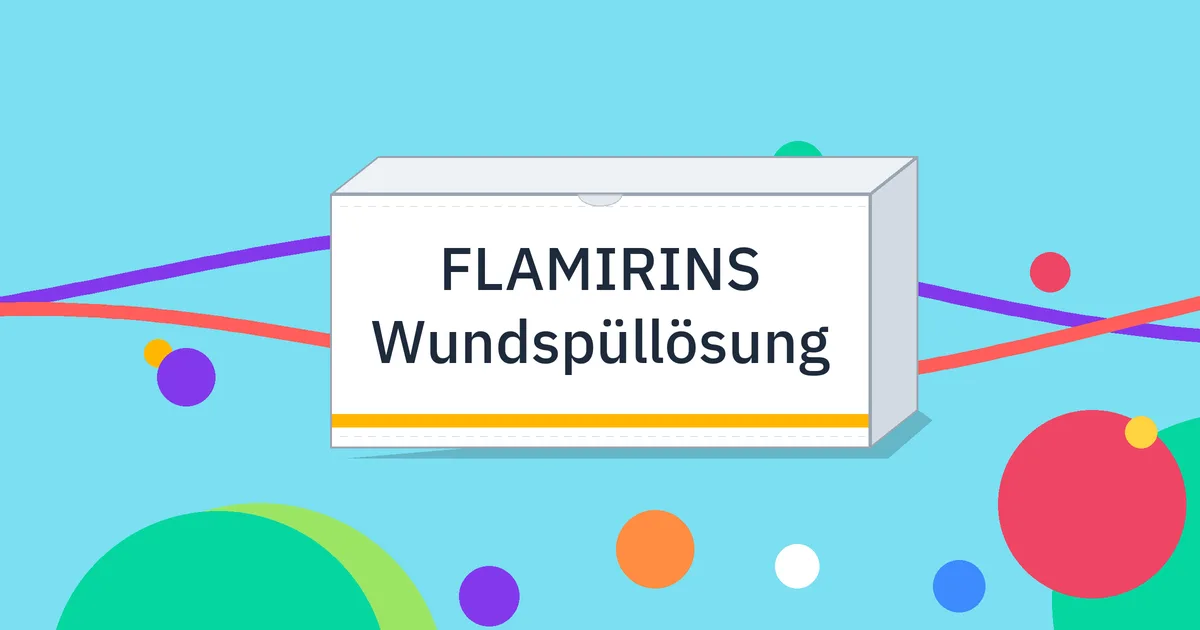Symbolbild: Packung mit der Aufschrift FLAMIRINS Wundspüllösung (PZN 07551157) – Verfügbarkeit und Bezug in Apotheken in Frankfurt am Main