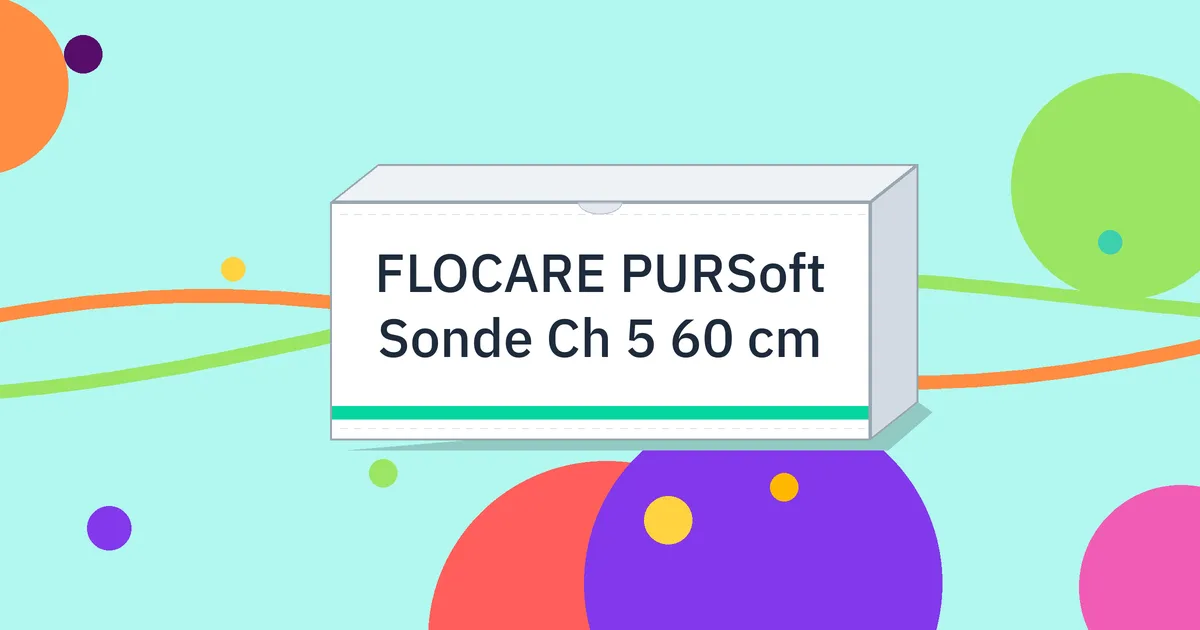 Symbolbild: Packung mit der Aufschrift FLOCARE PURSoft Sonde Ch 5 60 cm (PZN 11289469) – Verfügbarkeit und Bezug in Apotheken in Frankfurt am Main