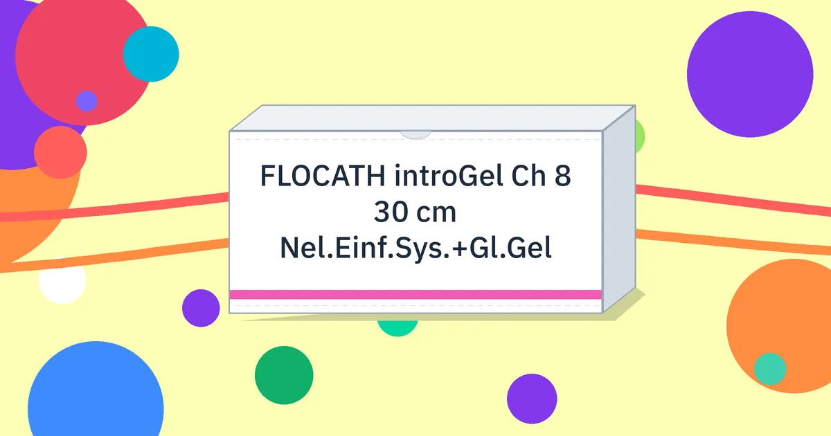 Symbolbild: Packung mit der Aufschrift FLOCATH introGel Ch 8 30 cm Nel.Einf.Sys.+Gl.Gel (PZN 05018803) – Verfügbarkeit und Bezug in Apotheken in Frankfurt am Main
