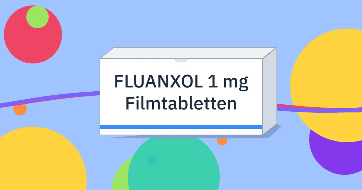 Symbolbild: Packung mit der Aufschrift FLUANXOL 1 mg Filmtabletten (PZN 19168535) – Verfügbarkeit und Bezug in Apotheken in Frankfurt am Main